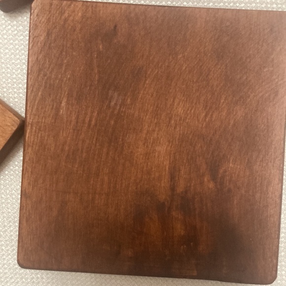 Dining | Solid Wood Coasters In Bamboo Design Set Of 4 With Holder ...